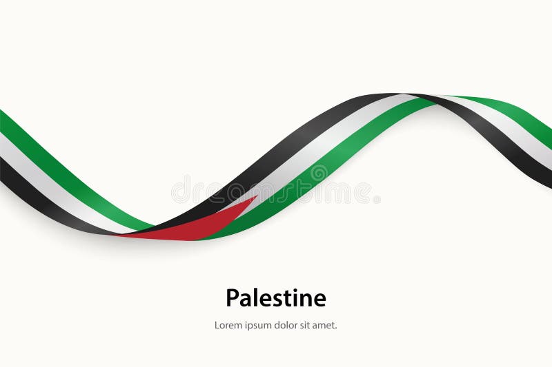 Palestine Flag on Waving Ribbon Stock Vector - Illustration of ...