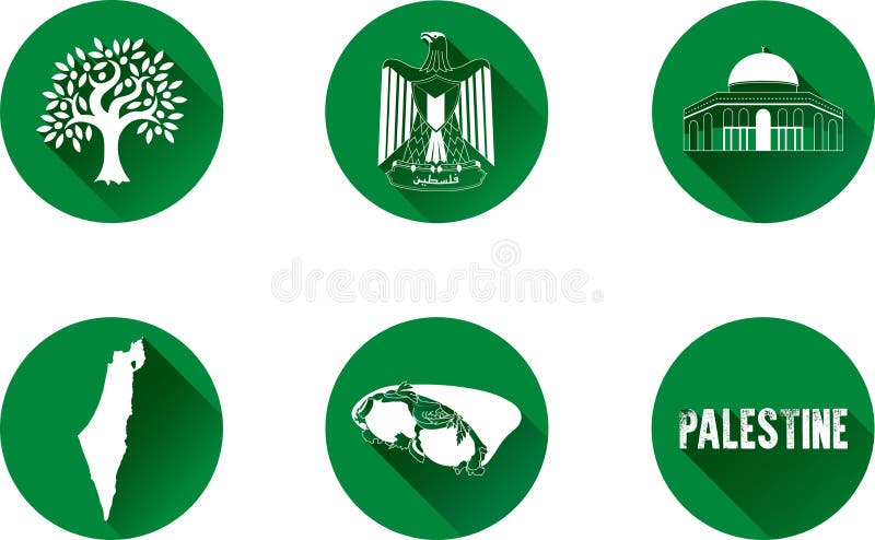 Palestine Flat IconSet stock vector. Illustration of awareness - 63029622