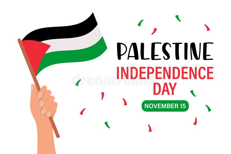 Palestine Independence Day. Hand with Palestine Flag Stock Vector ...