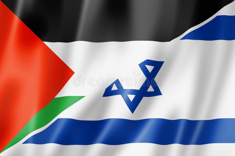 Palestine and Israel flag stock illustration. Illustration of ...