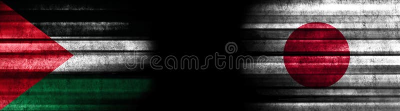 Palestine and Japan Flags on Black Stock Photo - Image of fight, symbol ...