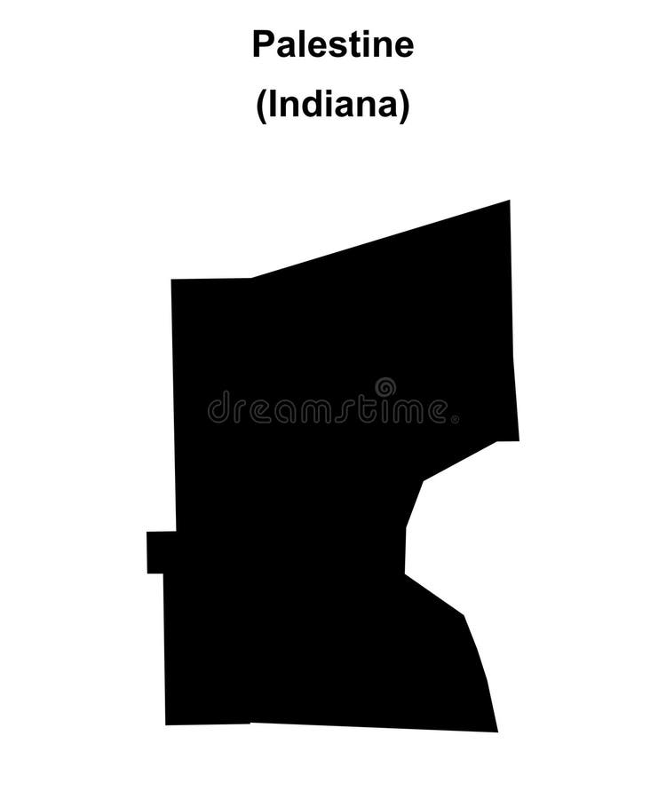 Palestine - Outline Map stock vector. Illustration of borderline ...