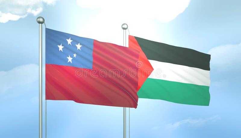 Samoa and USA Merged Flag Together a Concept of Realations Stock ...