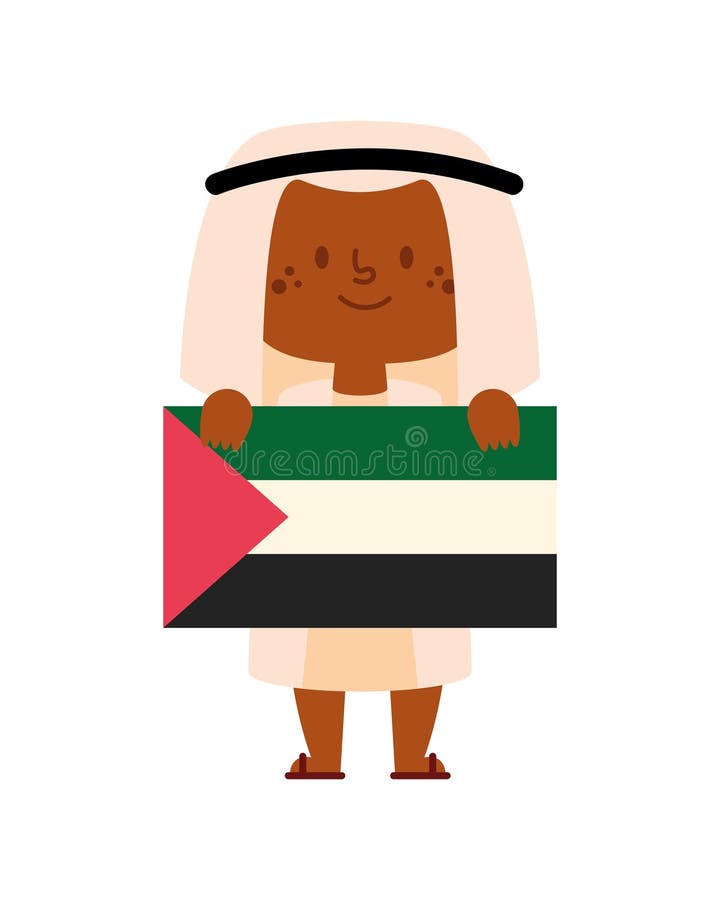Palestine Save Boy with Flag Stock Illustration - Illustration of dont ...