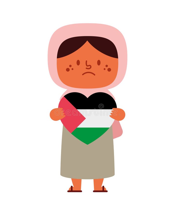 Palestine Save Lady with Flag Stock Vector - Illustration of culture ...