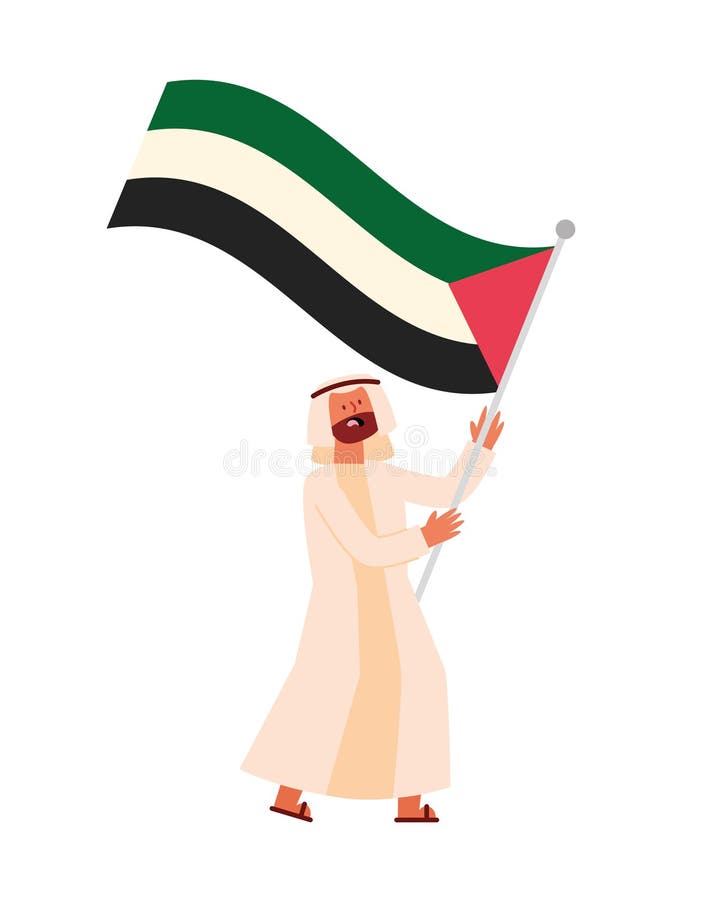 Palestine Save Man with Flag Illustration Stock Vector - Illustration ...