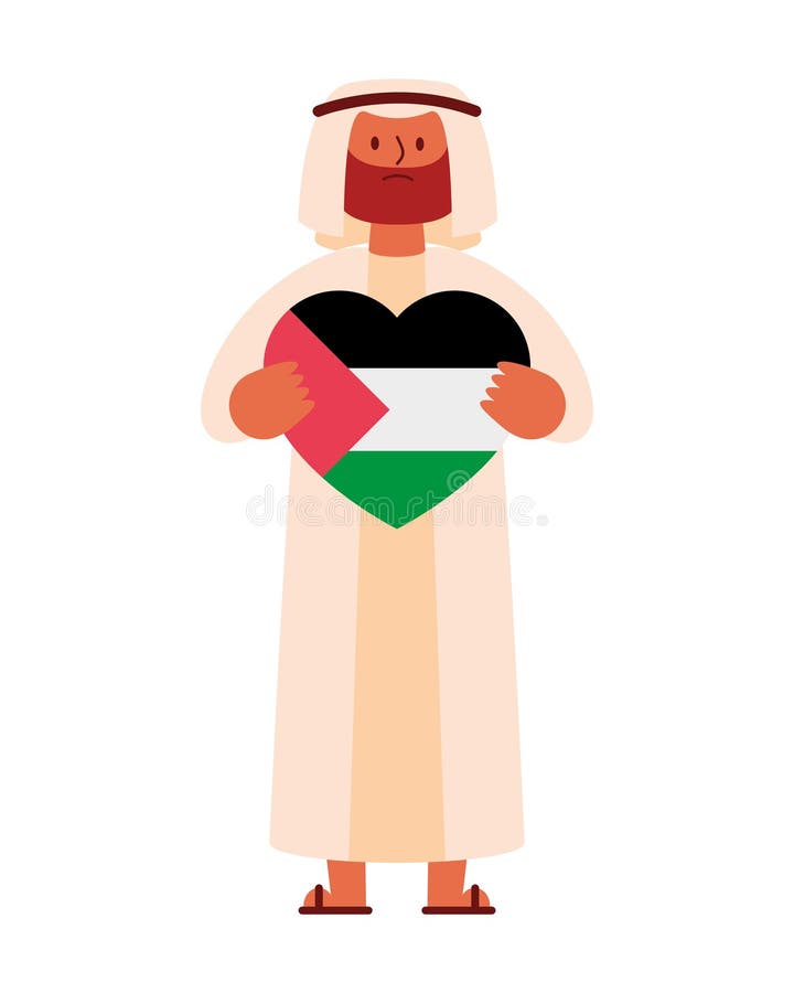 Palestine Save Man with Flag Stock Illustration - Illustration of ...