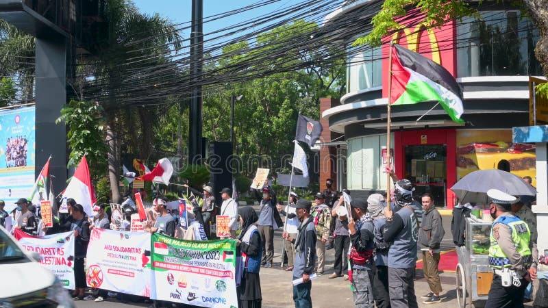 Palestine Solidarity Action Near McDonalds Fast Food Restaurant, West ... Palestine Solidarity Action Near McDonalds Fast Food Restaurant, West ...