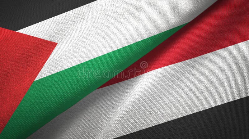 Palestine and Yemen Two Flags Textile Cloth, Fabric Texture Stock Photo ...