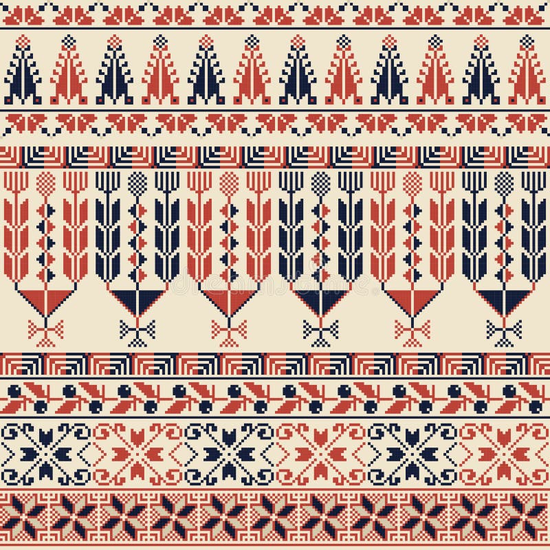 Palestinian Embroidery Pattern Stock Vector - Illustration of culture ...