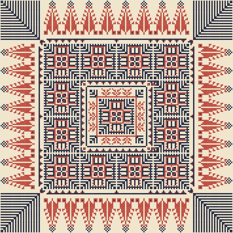 Palestinian Embroidery Pattern Stock Vector - Illustration of east ...