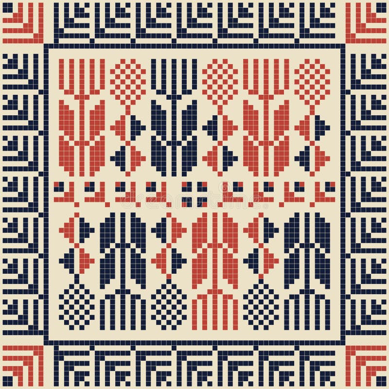 Palestinian Embroidery Pattern Stock Vector - Illustration of culture ...