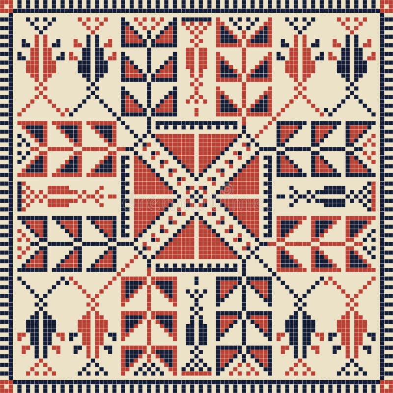 Palestinian Embroidery Pattern Stock Vector - Illustration of islamic ...