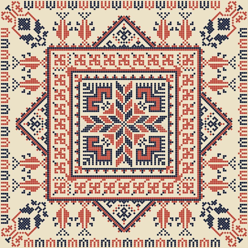 Traditional Palestinian Embroidery Pattern 20 Stock Vector ...