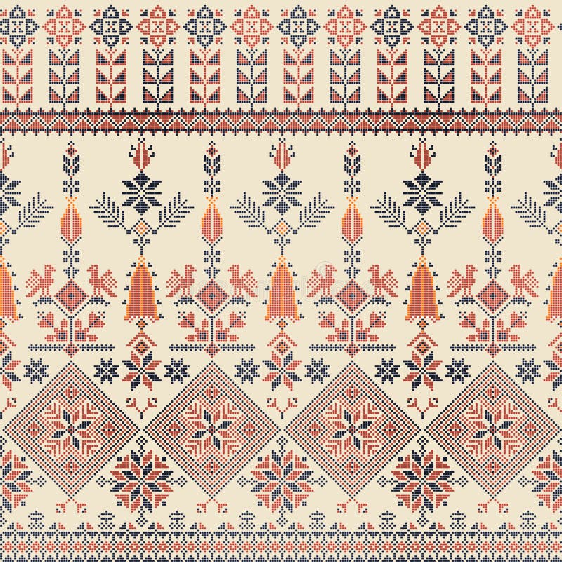 Palestinian Embroidery Pattern Stock Vector - Illustration of ethnic ...