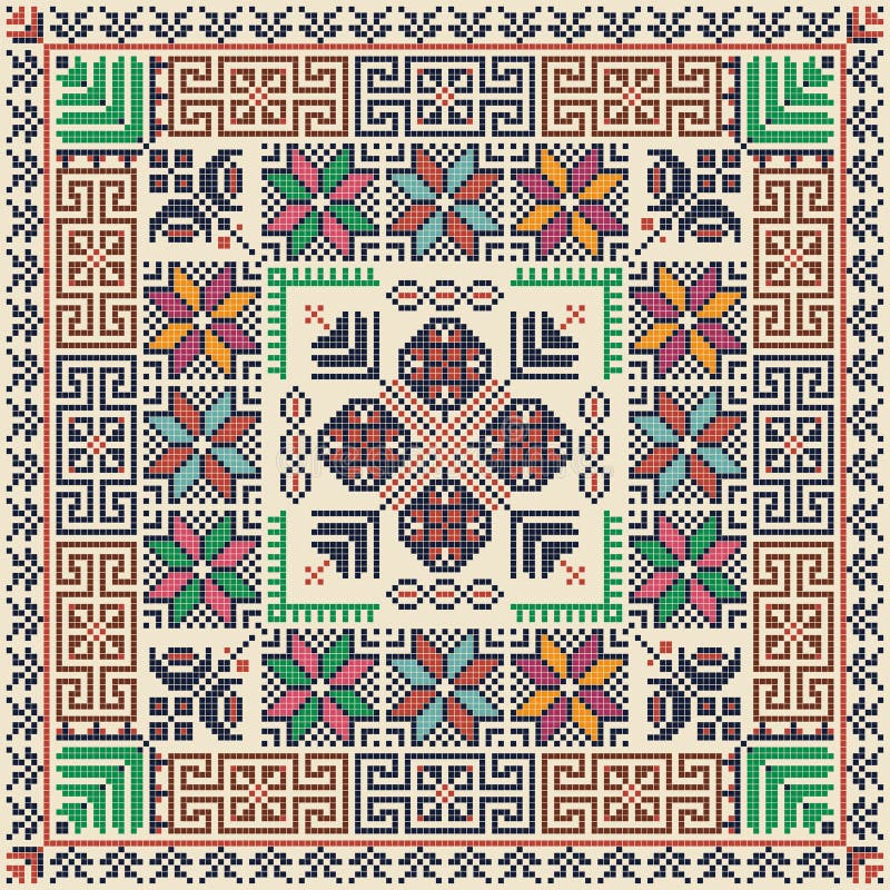 Palestinian Embroidery Pattern Stock Vector - Illustration of decor ...