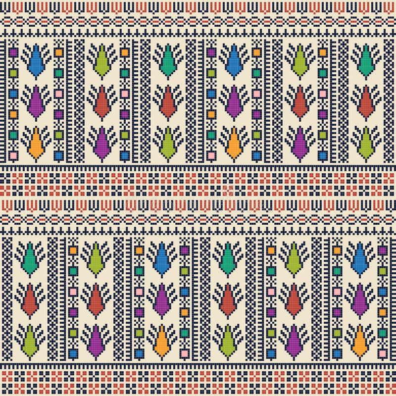 Palestinian Embroidery Pattern Stock Vector - Illustration of ...