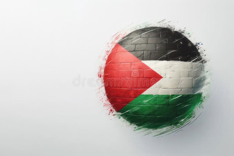 Palestinian Flag in the Form of a Circle on a Light Background. Space ...