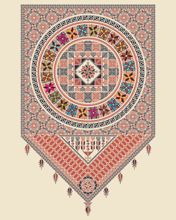 Palestinian Tatreez Pattern Stock Vector - Illustration of native ...