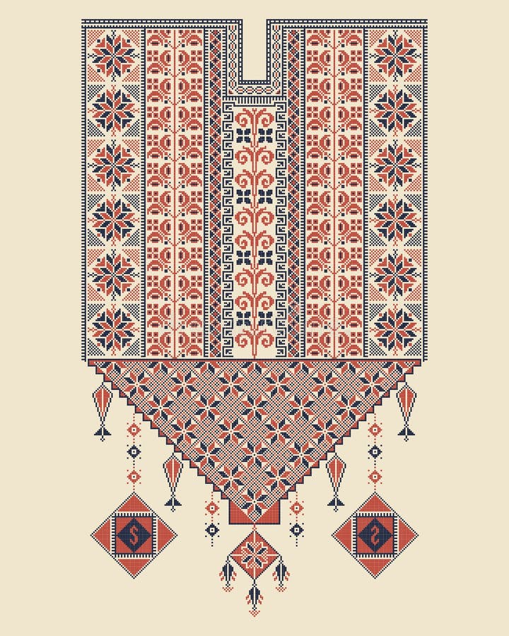 Palestinian Tatreez Pattern Stock Vector - Illustration of cloth ...
