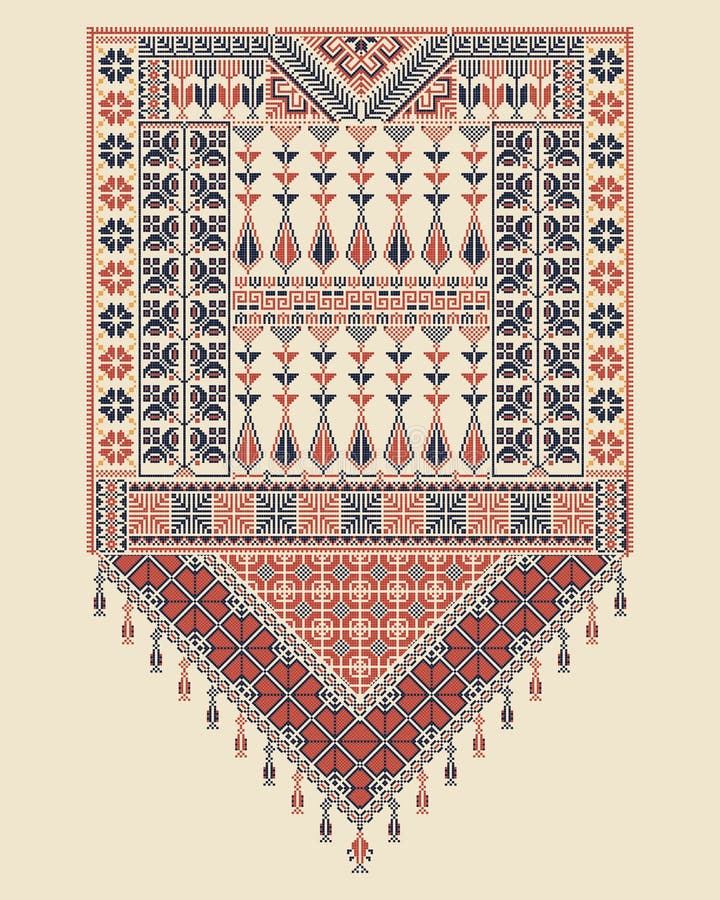 Palestinian Tatreez Pattern Stock Vector - Illustration of native ...