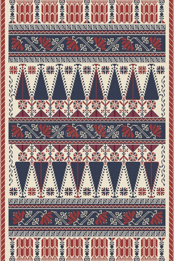 Palestinian Tatreez, Template Pattern 1 Stock Vector - Illustration of ...
