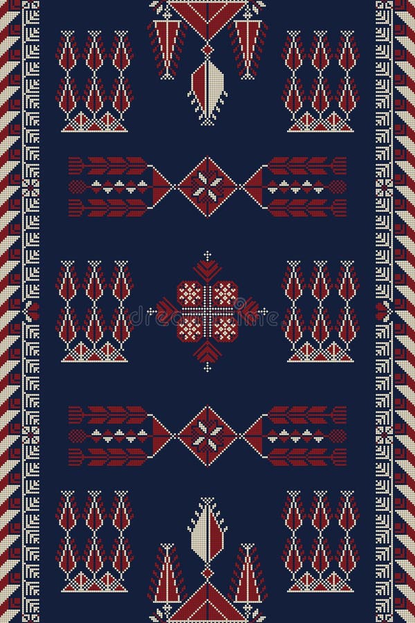 Palestinian Tatreez, Template Pattern 3 Stock Vector - Illustration of ...