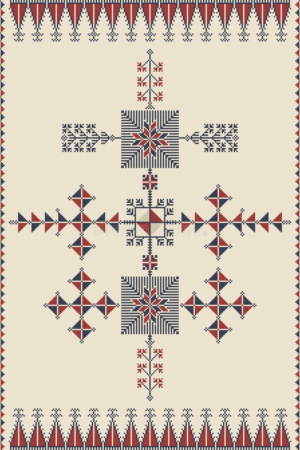 Palestinian Tatreez, Template Pattern 6 Stock Vector - Illustration of ...