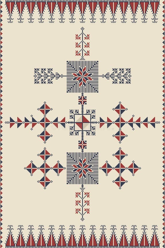 Palestinian Tatreez, Template Pattern 6 Stock Vector - Illustration of ...