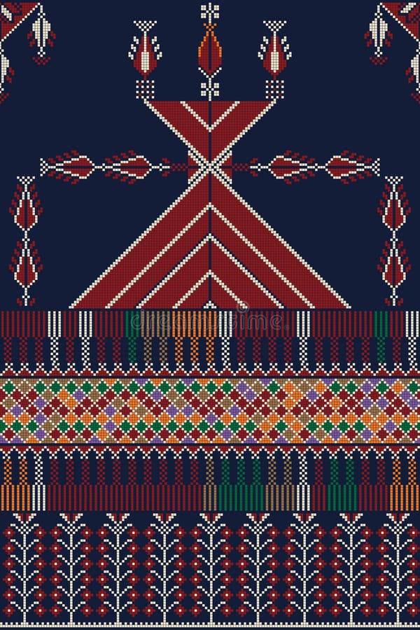 Palestinian Tatreez, Template Pattern 8 Stock Vector - Illustration of ...