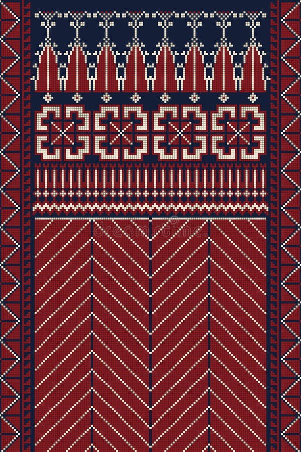 Palestinian Tatreez, Template Pattern 12 Stock Vector - Illustration of ...