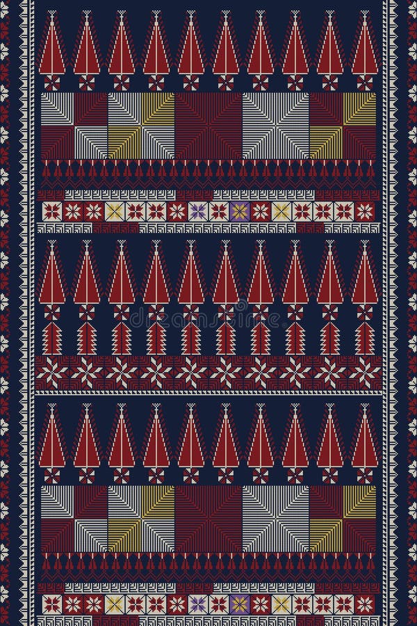 Palestinian Tatreez, Template Pattern 13 Stock Vector - Illustration of ...