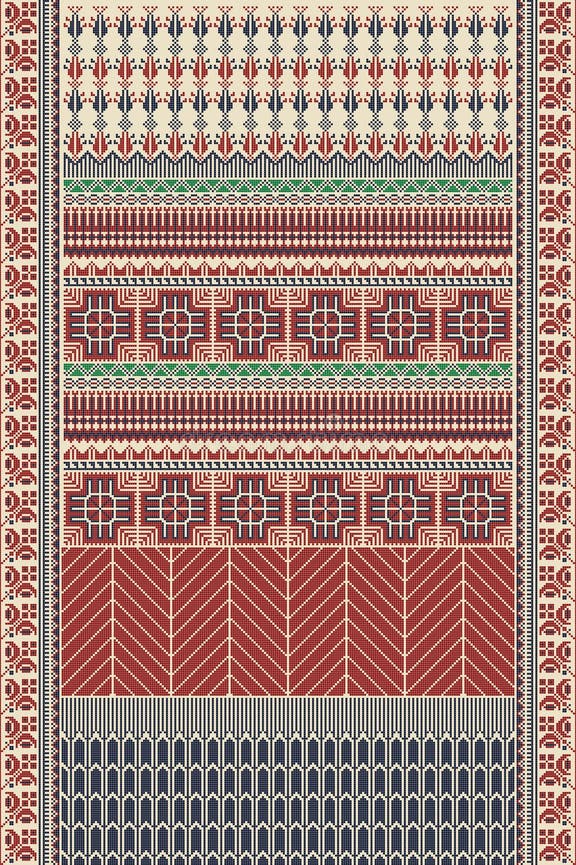 Palestinian Tatreez, Template Pattern 14 Stock Vector - Illustration of ...