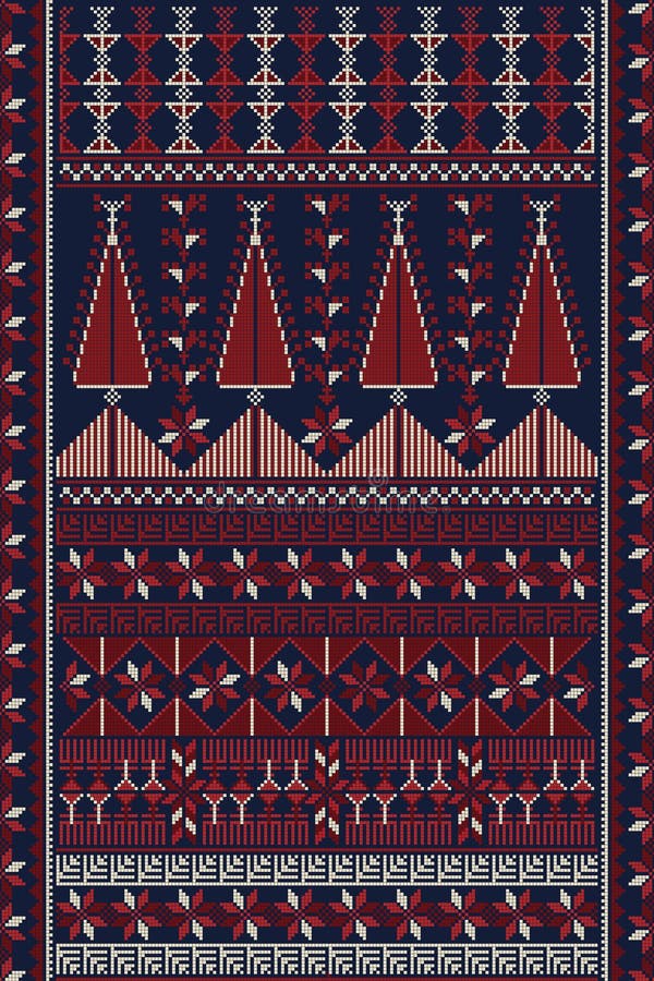 Palestinian Tatreez, Template Pattern 17 Stock Vector - Illustration of ...