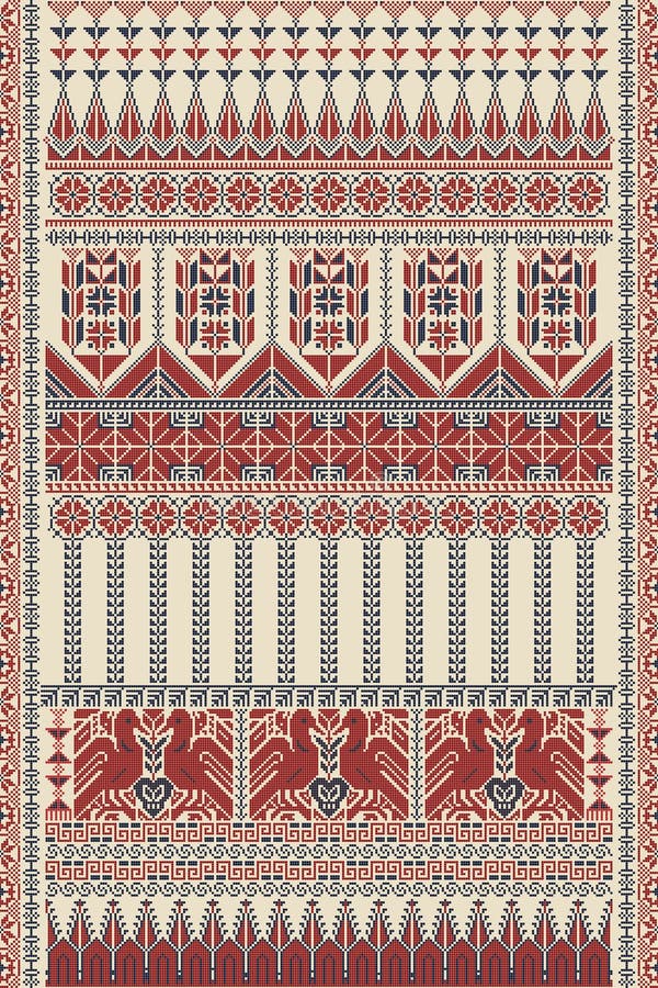 Palestinian Tatreez, Template Pattern 19 Stock Vector - Illustration of ...