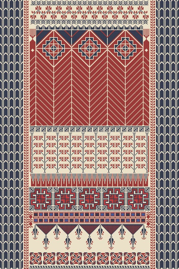 Palestinian Tatreez, Template Pattern 20 Stock Vector - Illustration of ...