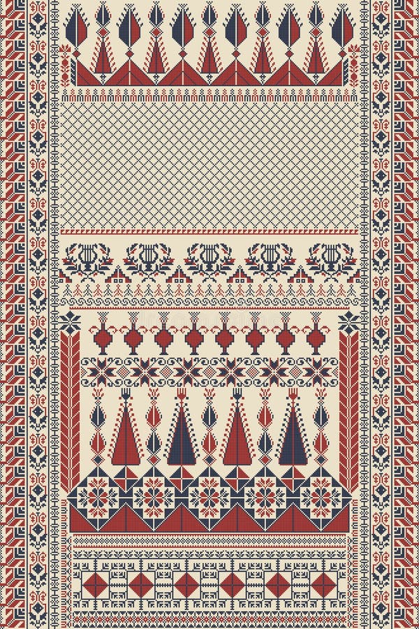 Palestinian Tatreez, Template Pattern 22 Stock Vector - Illustration of ...