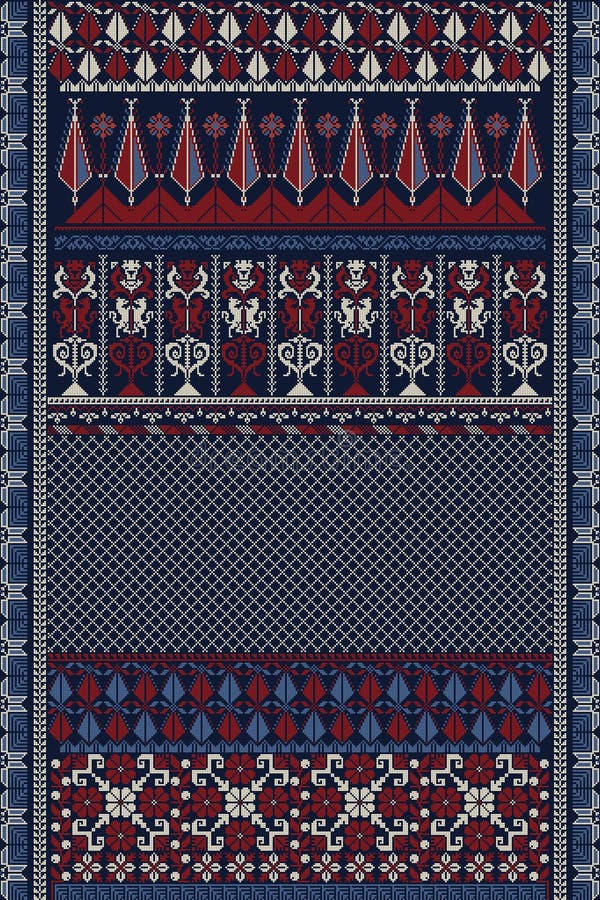 Palestinian Tatreez, Template Pattern 24 Stock Vector - Illustration of ...