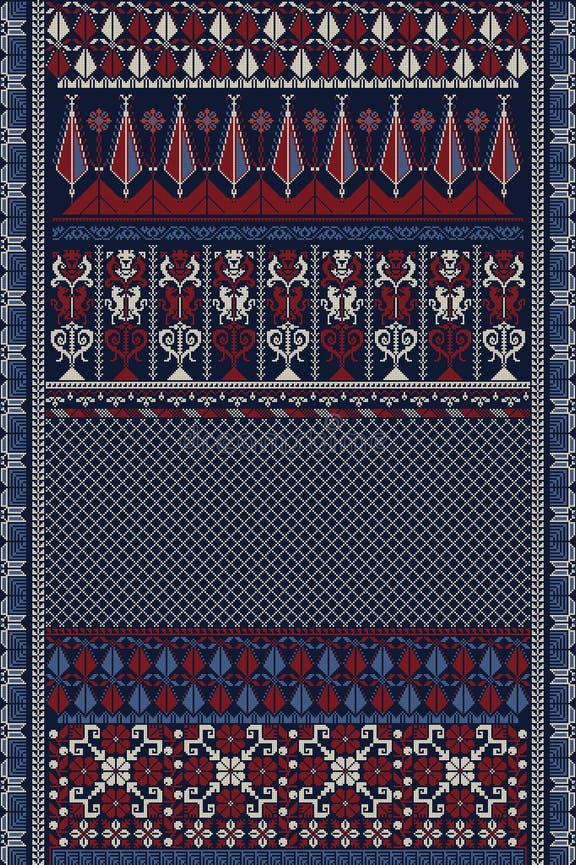 Palestinian Tatreez, Template Pattern 24 Stock Vector - Illustration of ...