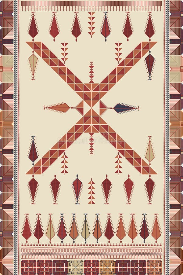 Palestinian Tatreez, Template Pattern 25 Stock Vector - Illustration of ...