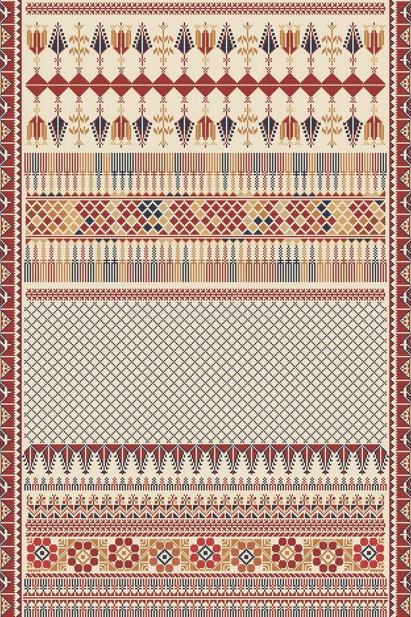 Palestinian Tatreez, Template Pattern 26 Stock Vector - Illustration of ...
