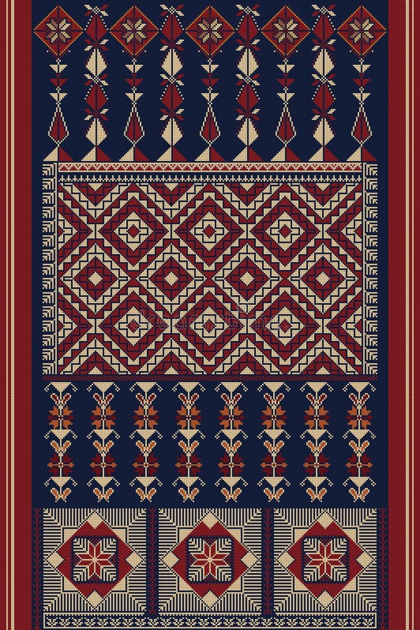 Palestinian Tatreez, Template Pattern 27 Stock Vector - Illustration of ...