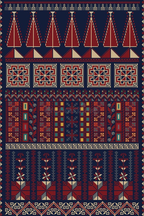 Palestinian Tatreez, Template Pattern 30 Stock Vector - Illustration of ...