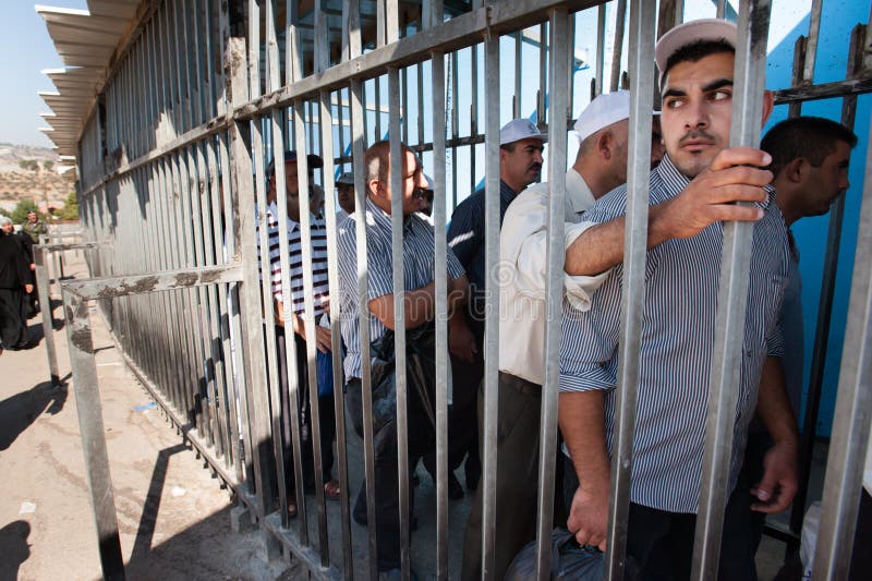 Palestinians at Israeli Military Checkpoint Editorial Photography ...