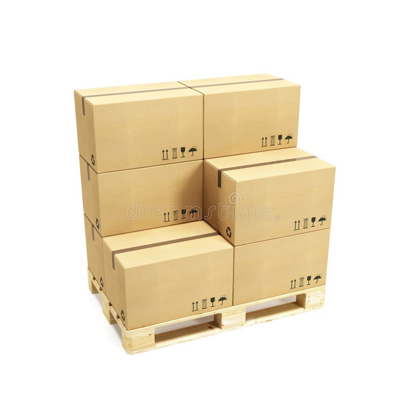 Palette Avec Des Boîtes En Carton Photo stock - Image of groupe ...