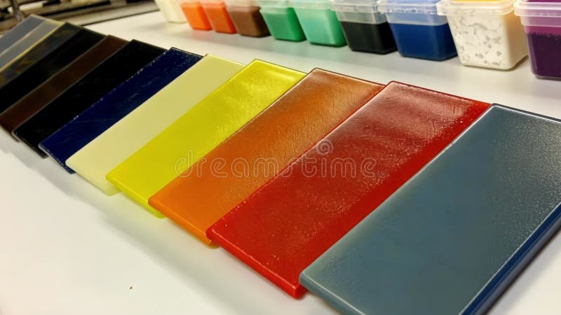 A Palette of Brightly Colored Coating Materials Arranged Elegantly in a ...