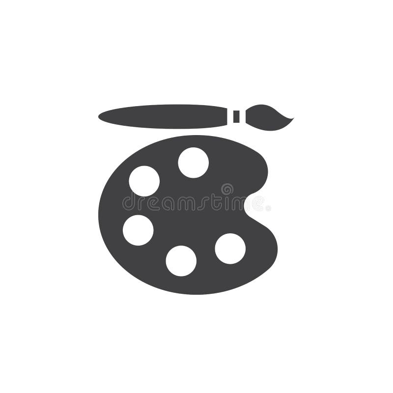 Palette and Brush Icon Vector, Solid Logo, Pictogram Isolated on Stock ...