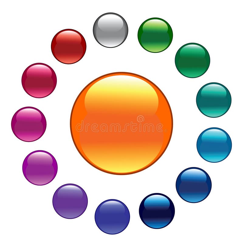 Color buttons set. stock vector. Illustration of network - 9481208