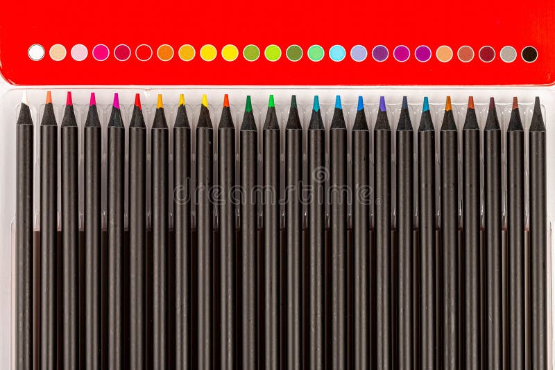 Palette of Color Pencils, View from Above Stock Photo - Image of sharp ...