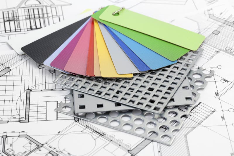 Palette of Color Samples of Plastics Stock Image - Image of architect ...